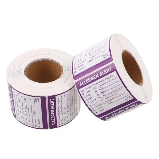 2 ROLLS ALLERGEN Label Food Labels Identification Symbol Stickers $44. ...