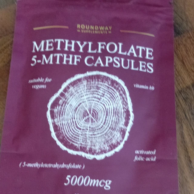 ROUNDWAY SUPPLEMENTS METHYLFOLATE 5-MTHF 5000mcg Vegan Vitamin 60 Caps ...