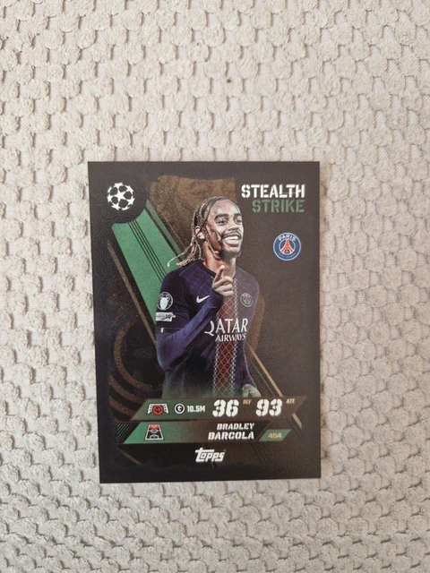TOPPS MATCH ATTAX 2026 Stealth Strike Bradley Barcola PSG No.454 £2.00 ...