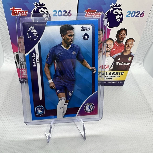 TOPPS PREMIER LEAGUE 2025/26 2026 Card - N. 105 Estevao Rookie Blue ...