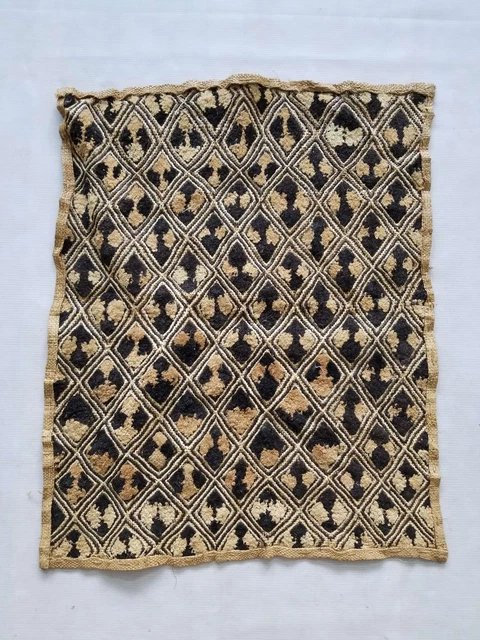 ANTIQUE TRIBAL TRADITIONAL African Kuba Cloth Raffia Textile Velvet ...