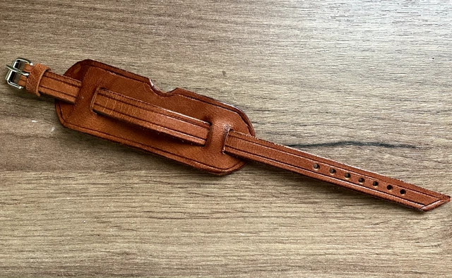 12MM LEATHER WW1 military army trench watch strap cuff band bund ...