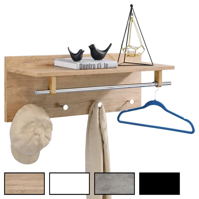 WANDGARDEROBE FLUR GARDEROBE mit Kleiderhaken Hutablage Kleiderstange ...