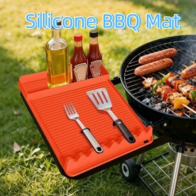 HEAT-RESISTANT BBQ TOOL Mat Multi-functional Grill Mat Grill Pad Easy ...