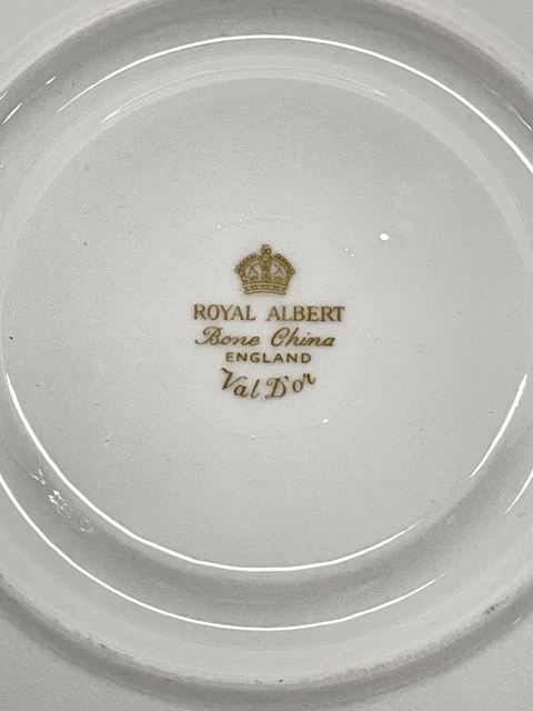 ROYAL ALBERT Val D'or Saucer White with gold rim Larger saucer 16cm $12 ...
