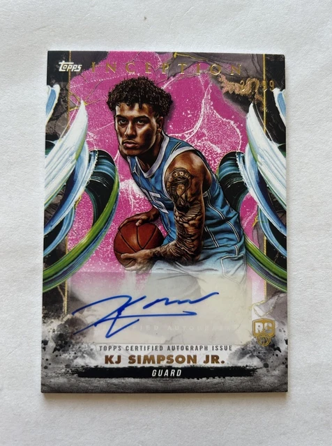 2024-25 TOPPS INCEPTION Basketball KJ Simpson Jr. Auto Pink #/99 $9.75 ...