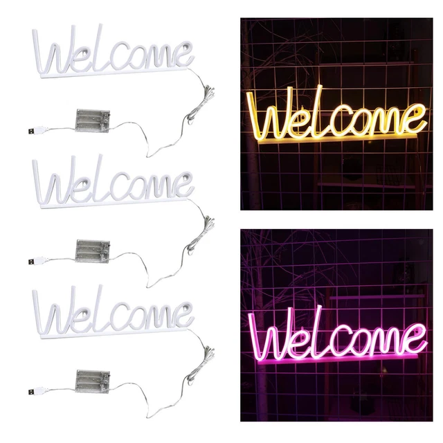 WELCOME NEON LIGHTS Lighting Wall Decoration LED Signs for Restaurant ...
