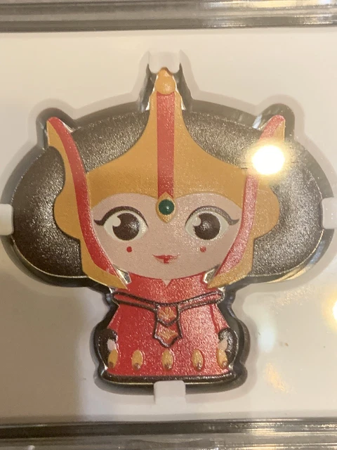 MONEDA DE PLATA Fina Padme Amidala Chibi 1 oz .999 Star Wars Nueva 579/ ...