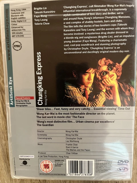 CHUNGKING EXPRESS DVD Wong Kar-Wai Original Mandarin Cantonese English ...