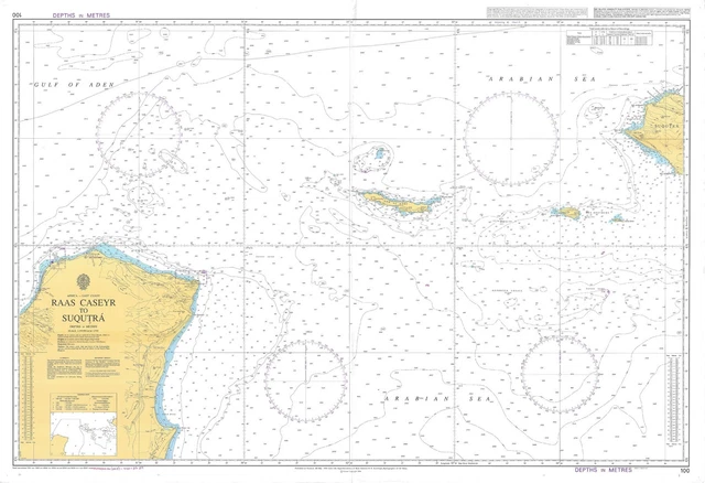 100 AFRIQUE CÔTE Est Raas Caseyr Suqutra Carte Maritime Marine Amiral ...