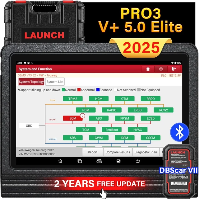 LAUNCH X431 PRO3 V+ 5.0 PRO3S+Car OBD2 Scanner Diagnostic Tool ECU ...