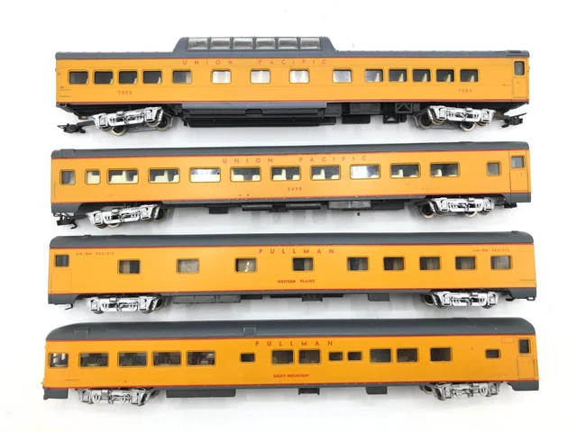 RIVAROSSI HO GAUGE Union Pacific Pullman Coach Set with Observation Car ...