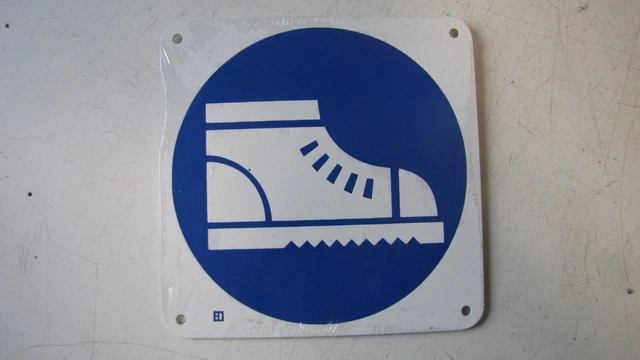 CARTELLO D'OBBLIGO IN Alluminio Pittogramma -Indossare Calzature Di ...