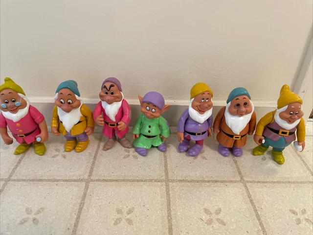 VINTAGE DISNEY SNOW White's Seven Dwarves 6” PVC Arm Jointed Figures ...