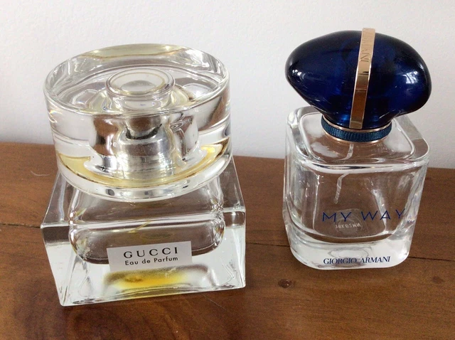 GIORGIO ARMANI MY Way 30ml GUCCI SCANNON 50ml EMPTY BOTTLES £13.20 ...