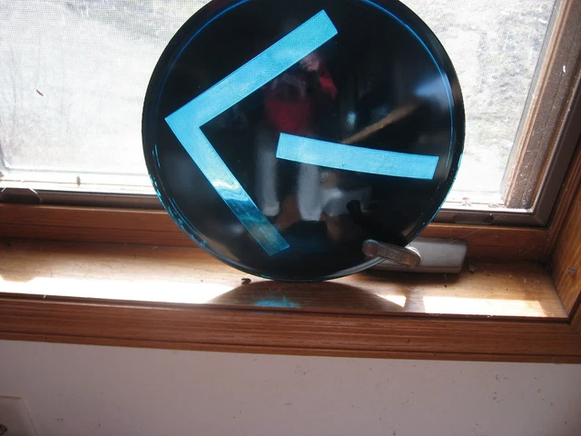 VINTAGE KOPP GLASS Traffic Light Lens Green Arrow Turn 12" Street ...