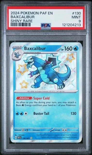 BAXCALIBUR PALDEAN FATES Shiny Ultra Rare Pokémon TCG Card 130/091 PSA ...