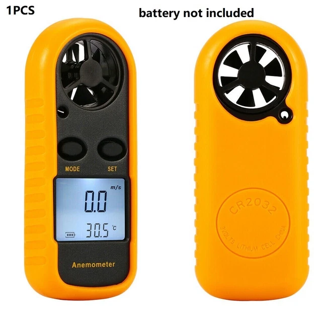 COMPACT WIND SPEED Anemometer Temperature Gauge Meter Tester Data Hold ...