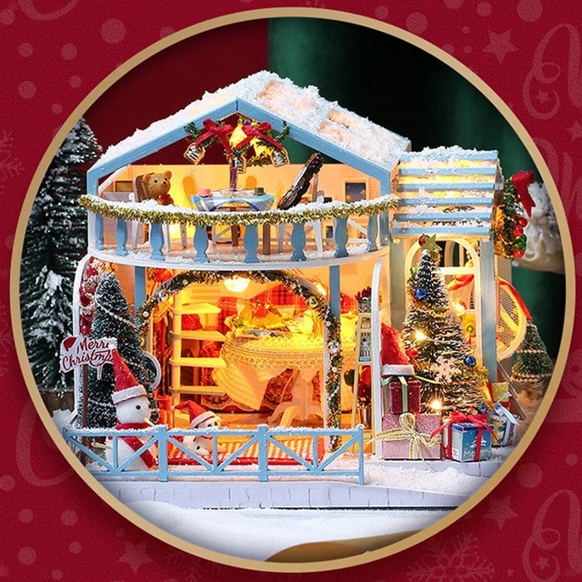 3D WOODEN CHRISTMAS Miniature Dollhouse Furniture Kids DIY £51.17 ...