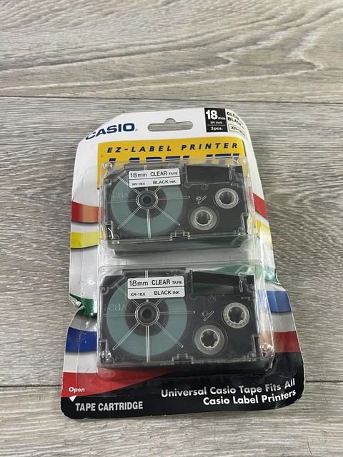 CASIO EZ-LABEL PRINTER Label It! 18mm 3/4” Pack of Tape Cartridges XR ...