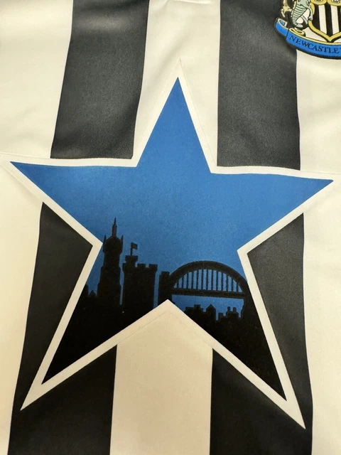 NEWCASTLE UNITED SCORE Draw Home Shirt 1993-95 Blue Star Mens Size ...