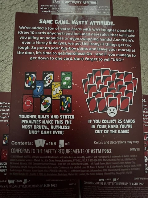 UNO SHOW ‘EM No Mercy Brutal Ruthless Unapologetic Card Game Mattel NEW ...