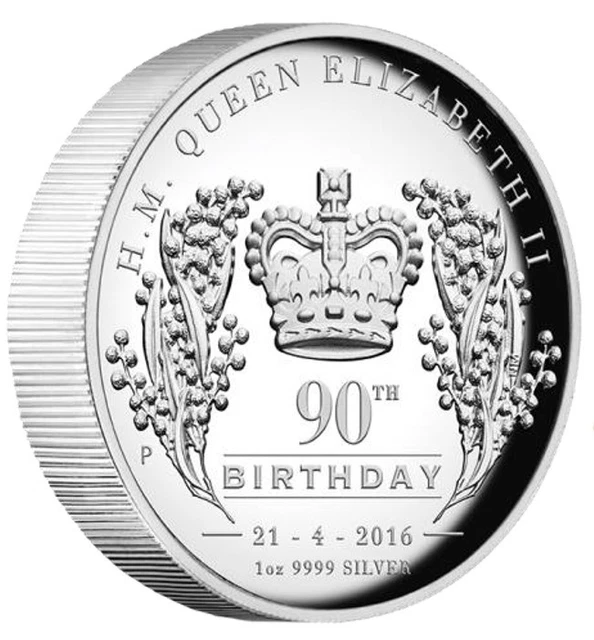 AUSTRALIA 2016 QUEEN Elizabeth II 90th Birthday 1oz Silver High Relief ...