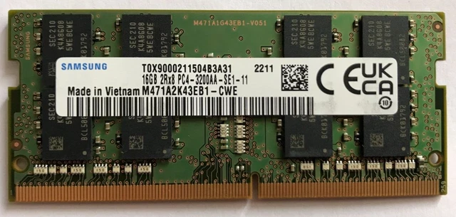 SAMSUNG 16GB 2RX8 DDR4-3200AA M471A2K43EB1-CWE (Laptop Ram) £25.99 ...