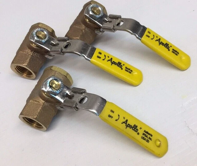 APOLLO 1/2& 600 CWP Bronze Ball Valve 1/2" NPT Handle With Lock Tab ...