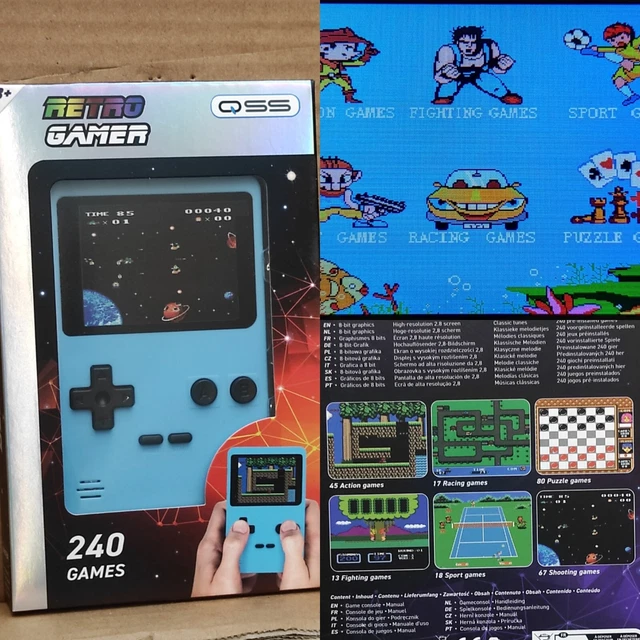 CONSOLE RETRO GAMER QSS 2,8 " Style Game Boy " 8 Bits Jeux Préinstallés ...