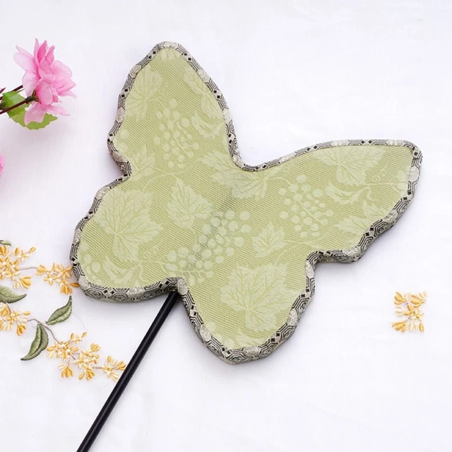 CHINESE STYLE IRREGULAR Shaped Hand Fans Long Handled Circular Fan for ...