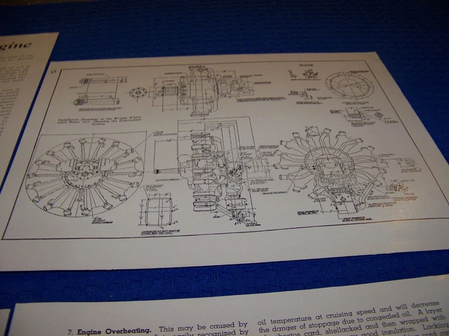 WRIGHT J5 WHIRLWIND Aircraft Engine..4-Views/Details/Measurements ...