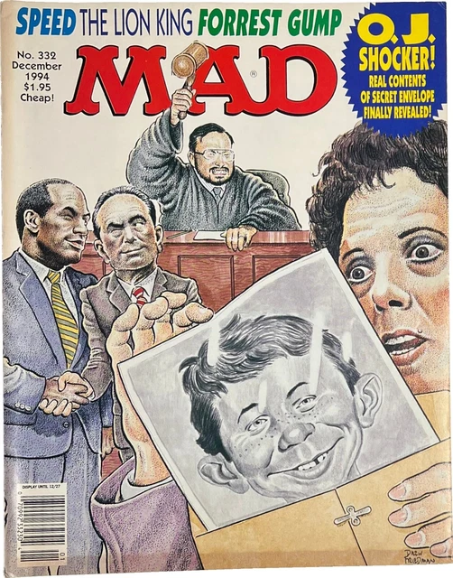 MAD MAGAZINE DECEMBER 1994 #332, O. J. Simpson trial £6.56 - PicClick UK