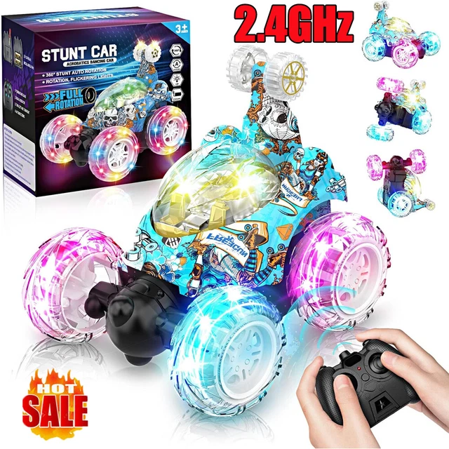 RECHARGEABLE STUNT CAR 360 Turbo Twister RC Remote Control Flashing Light Sound £14.90 - PicClick UK