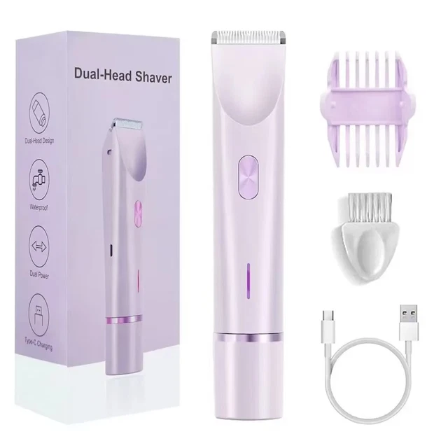DUAL HEAD SHAVER Women Electric Bikini Trimmer Wet & Dry Use Hair ...