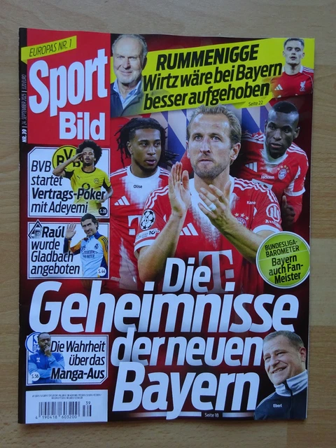 ZEITSCHRIFT SPORT BILD - Ausgabe 39/2025 v. 24.09.2025 EUR 1,00 ...