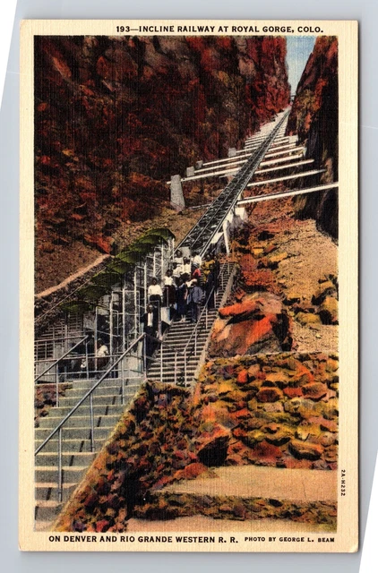 ROYAL GORGE CO-COLORADO, Incline Railway, Passengers, Antique Vintage ...