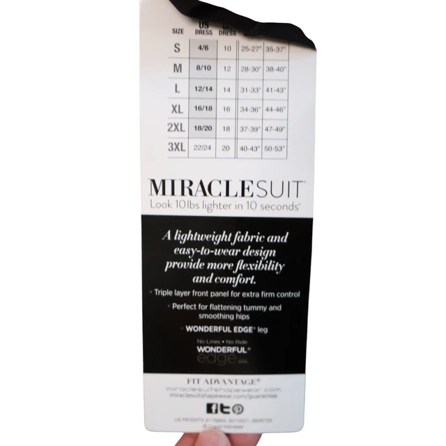 MIRACLESUIT HI WAIST Brief Firm Control Black S NWT £18.00 - PicClick UK