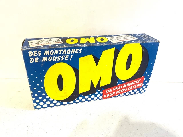 ANCIEN GRAND BARIL Boîte Carton de Lessive Publicitaire OMO EUR 15,00 ...