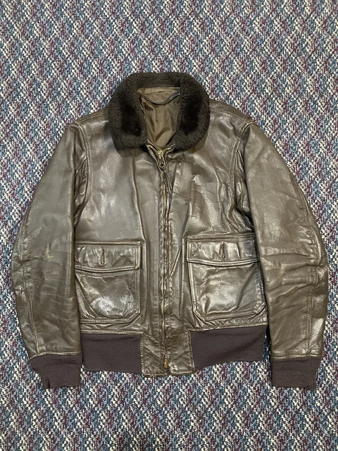 VINTAGE 1960S US Navy Vietnam War G-1 Leather Flight Jacket Bomber £234 ...