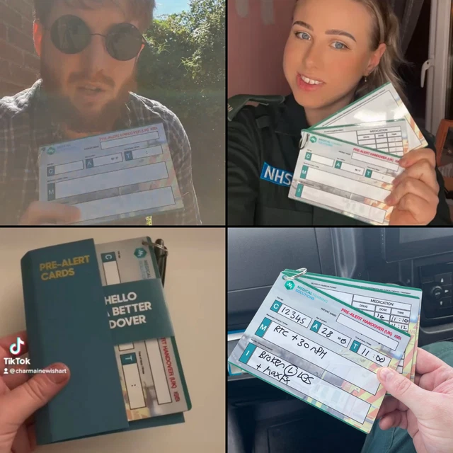 UK AMBULANCE PRE-ALERT Handover Card Pack (A6) - NHS Paramedic, EMT ...