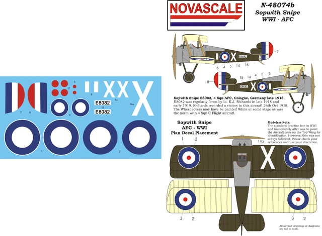 AFC DECALS SOPWITH Snipe WWI Mini-Set 1/48 Scale N48074b $12.05 - PicClick
