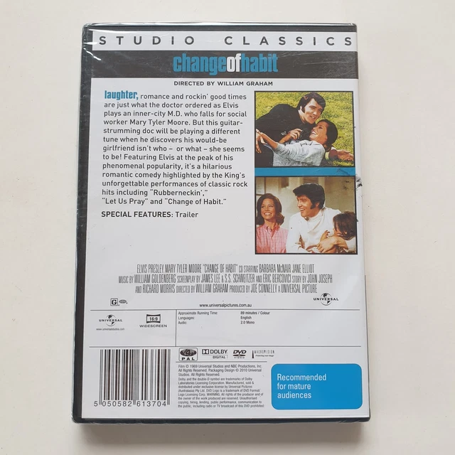 CHANGE OF HABIT (DVD 1969) PAL Region 4 (Elvis Presley, Mary Tyler ...