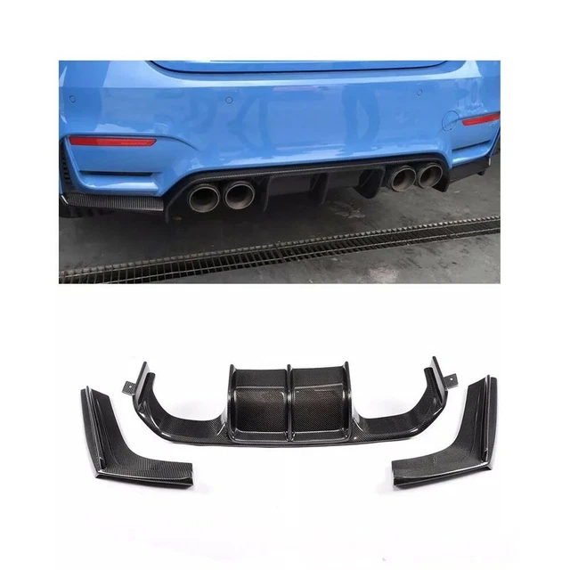 BMW M3/M4 CARBON Fibre V Style Rear Diffuser (3PC) F80 F82 F83 £329.99 ...