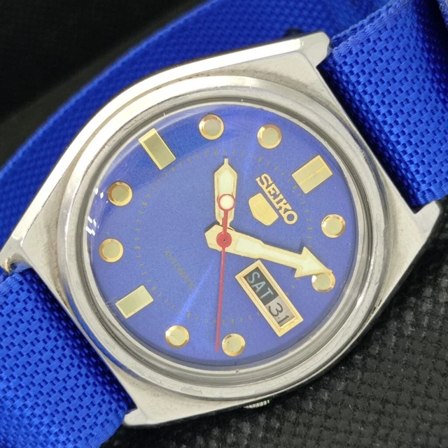 SEIKO 5 AUTOMATIC 7009A VINTAGE JAPAN MENS DAY/DATE BLUE WATCH 577-a305568-3 EUR 36,39 - PicClick FR