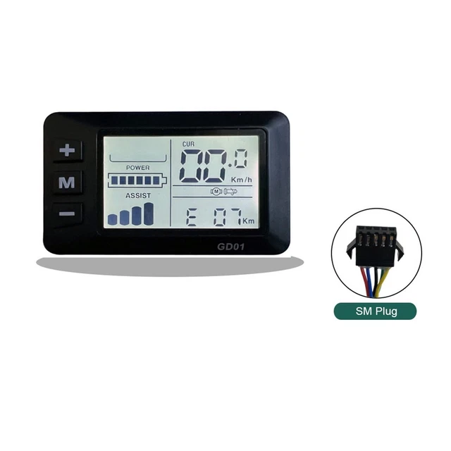 GD01 LCD DISPLAY 5 Pin E-Bike Display36V, 48V SM/Waterproof Connector ...