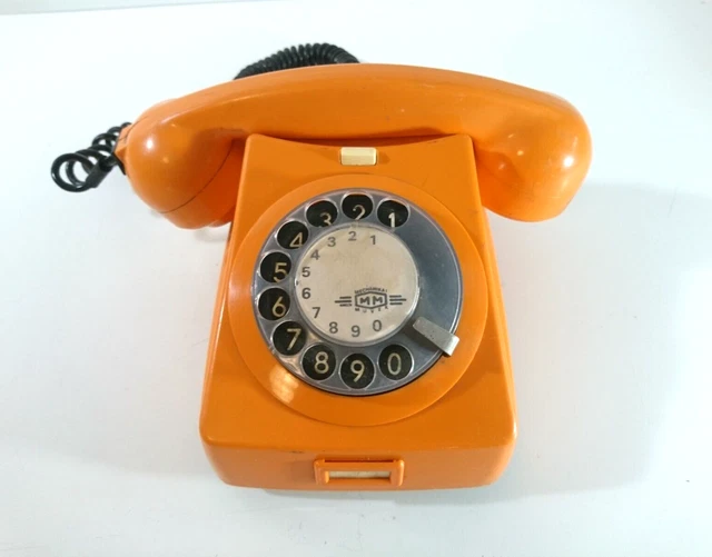 VINTAGE ROTARY DIAL Phone Retro Orange Telephone Hungary 1980s £66.59 ...