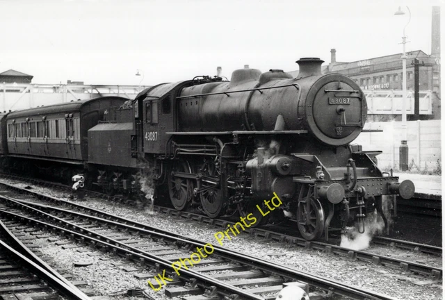 RAILWAY PHOTO EX LMS 4MT 43087 passenger train unknown location c1950's ...