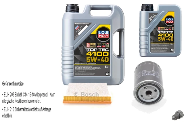 BOSCH INSPECTION SET 6L de Masse D'Air Liqui Moly Top Tec 4100 5W-40 pour Ford EUR 105,64 ...