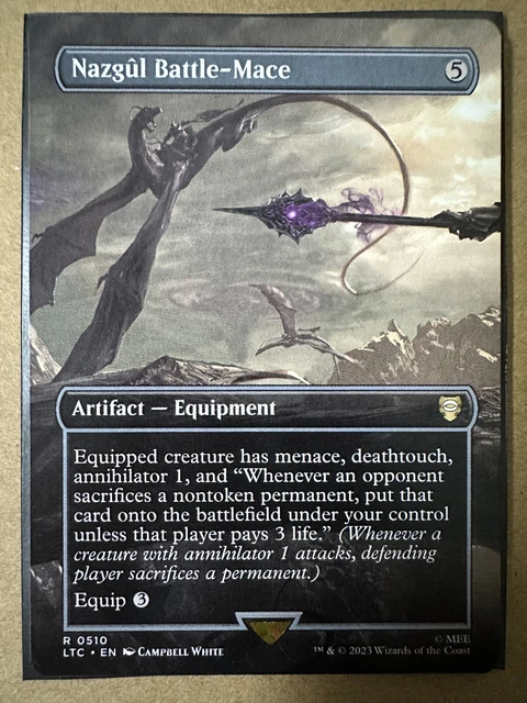 NAZGUL BATTLE-MACE BORDERLESS RARE Lord of the Rings LTC MTG Magic ...